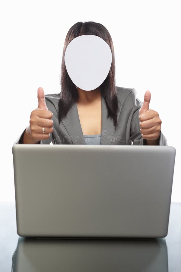 Faceless Businesswoman and Laptop Stock Photo - Image of single ...