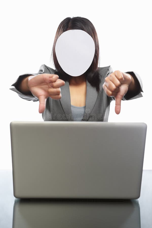 Faceless Businesswoman and Laptop Stock Photo - Image of online, desk ...
