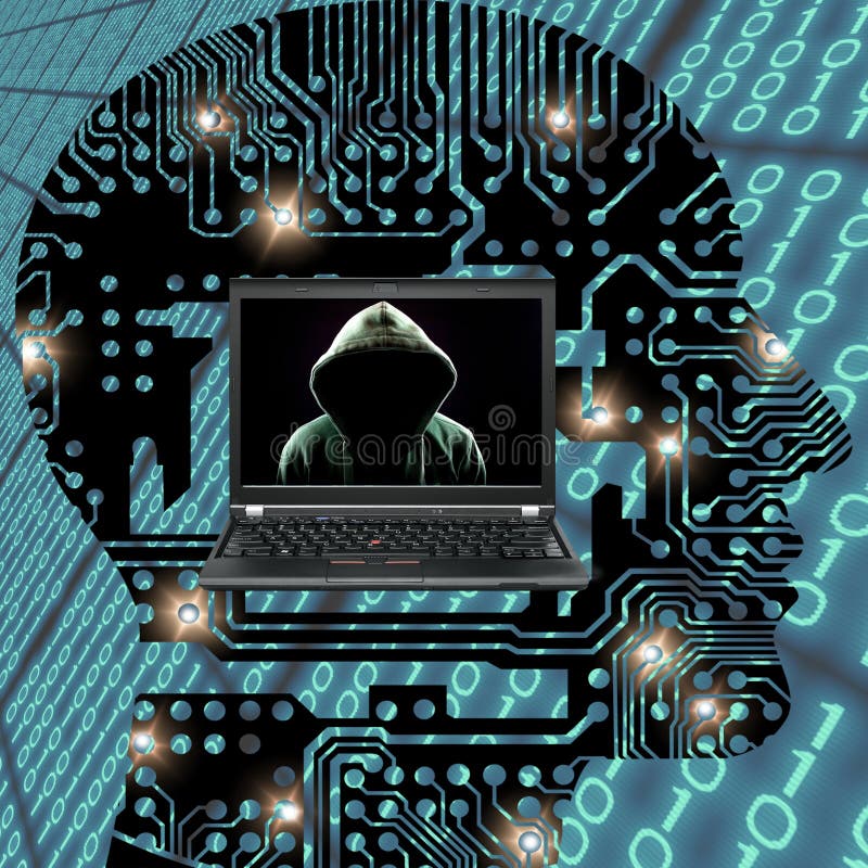 Faceless Computer Hacker Danger Concept Stock Illustration ...