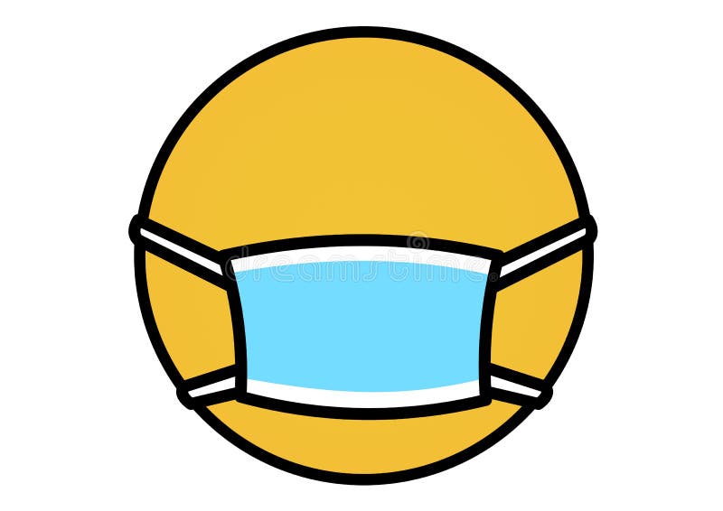 A Faceless Emoticon Wearing a Mask. Stock Illustration - Illustration ...