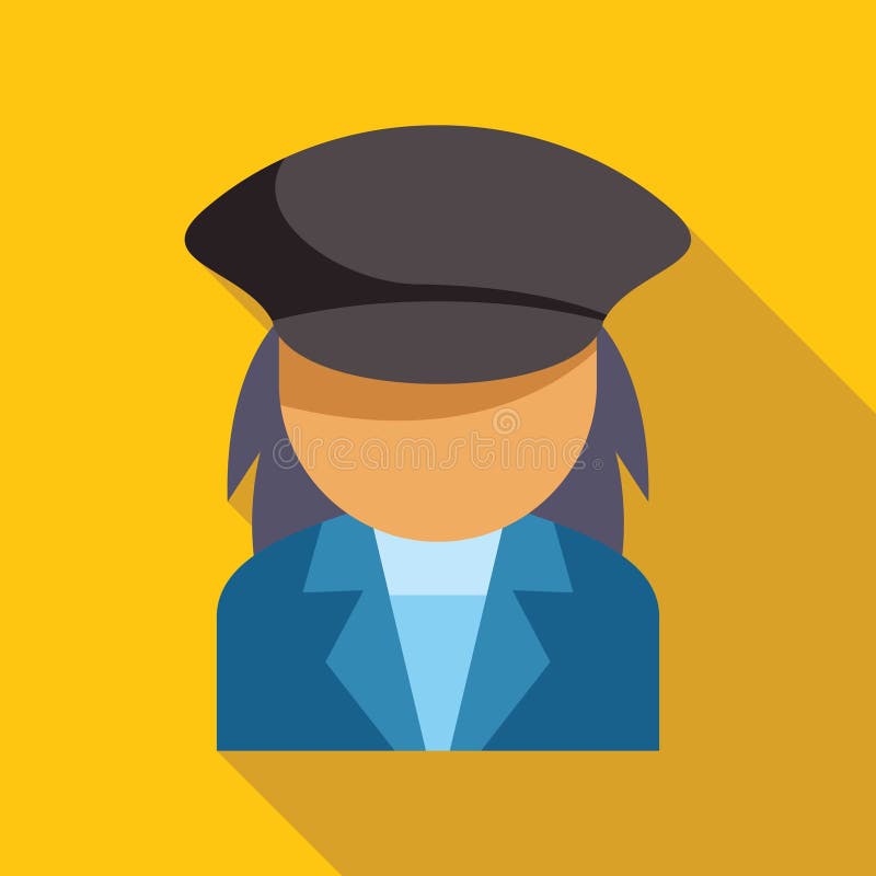 Female Train Conductor Wearing Uniform Hat Avatar Icon Stock ...