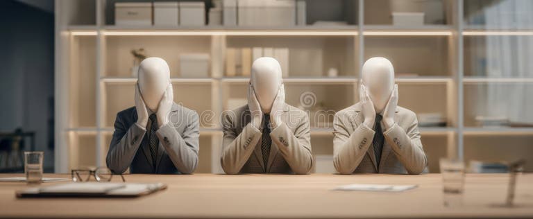 The Faceless Figures Communicating Silence in a Modern Office ...