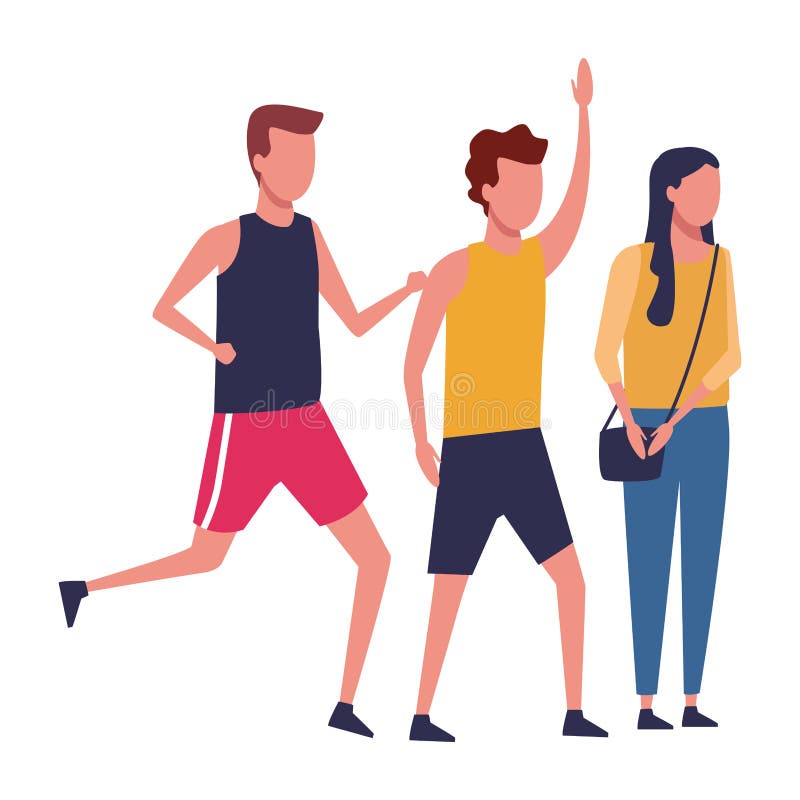 Faceless Group Girls Walking Stock Vector - Illustration of people ...