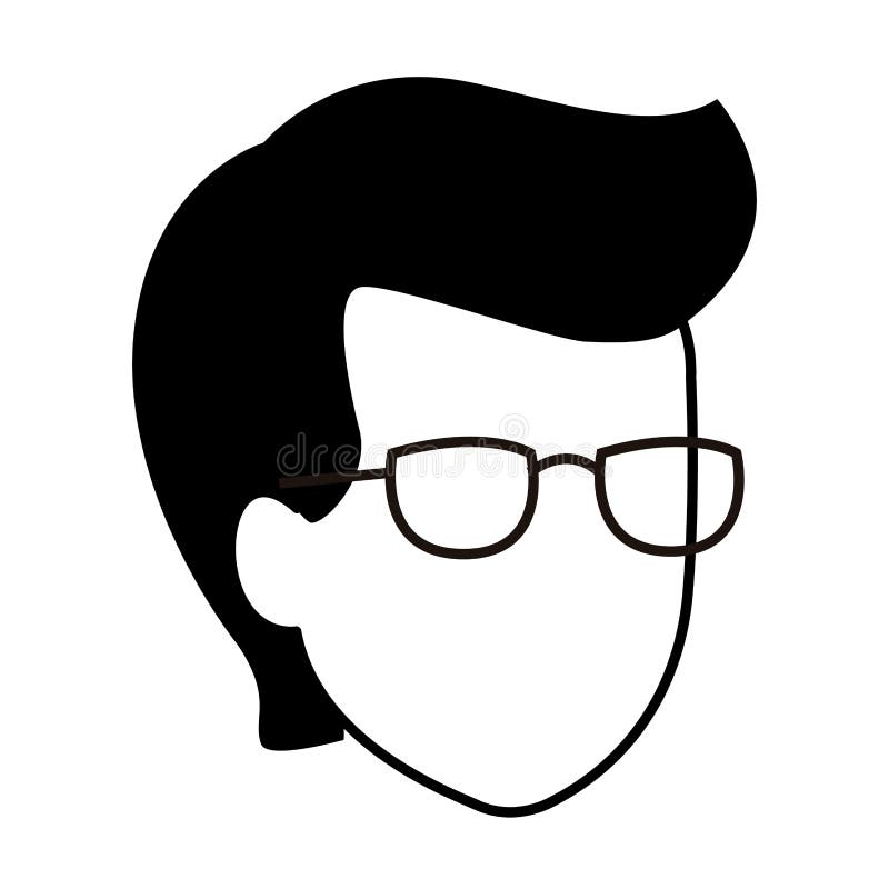 Faceless Guy Glasses in Black and White Stock Vector - Illustration of ...