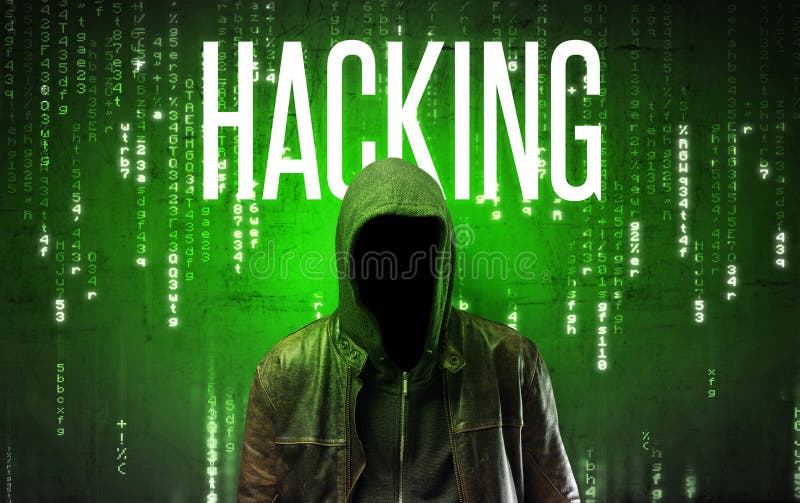 Faceless Hacker with Inscription Concept Stock Photo - Image of ...