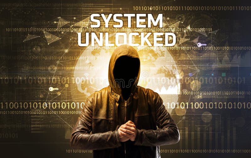 Faceless Hacker at Work, Security Concept Stock Photo - Image of crime ...