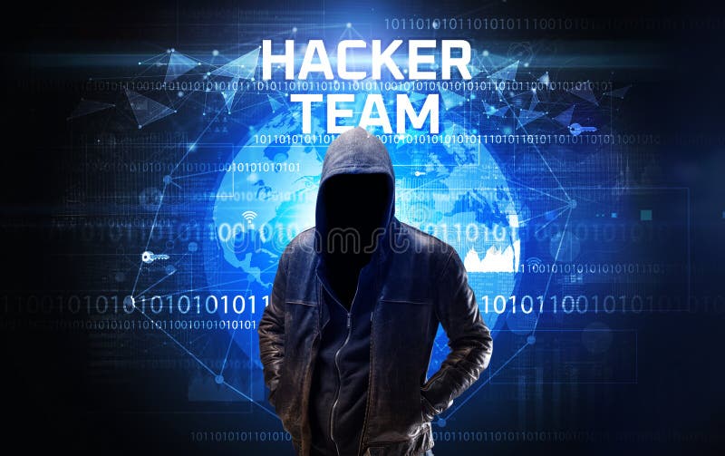 Faceless Hacker at Work, Security Concept Stock Image - Image of ...