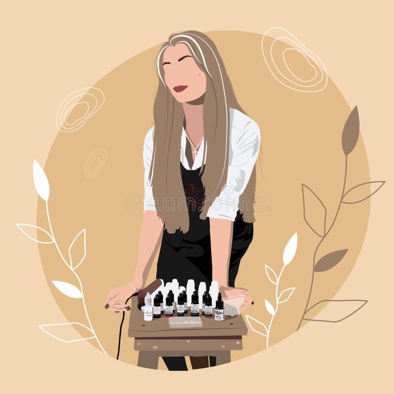 Faceless Portrait of a Girl with Long Blond Hair Working in a Beauty ...