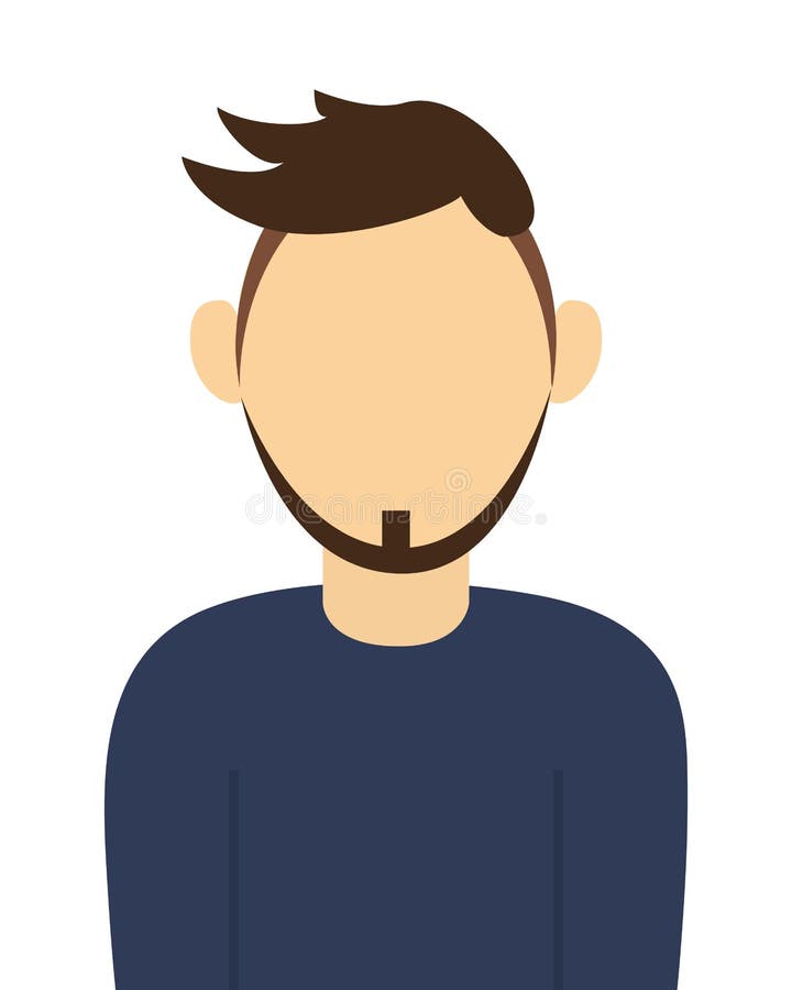 Faceless Man with Beard Portrait Icon Stock Illustration - Illustration ...