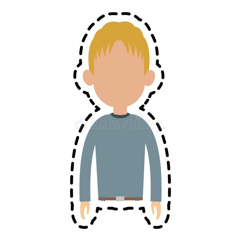 Faceless Man Cartoon Icon Image Stock Illustration - Illustration of ...