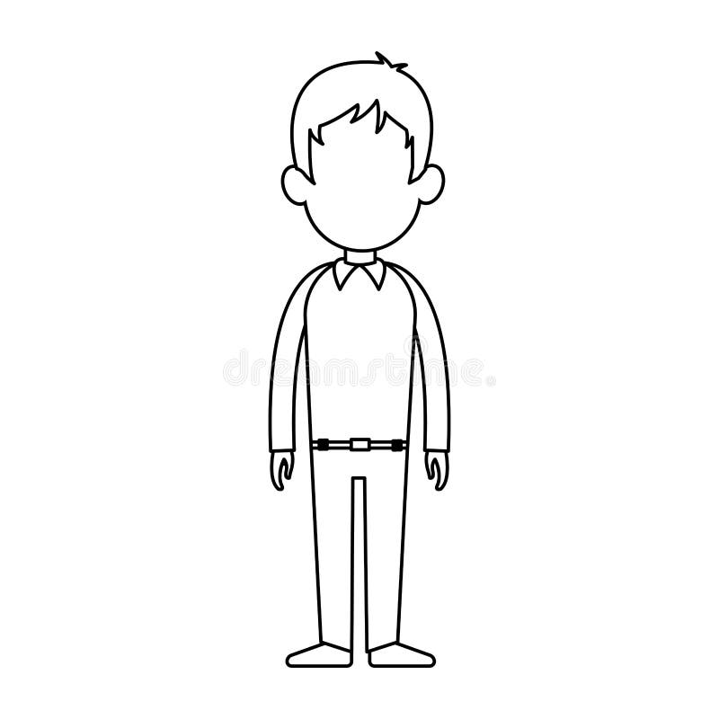 Faceless Man Cartoon Icon Image Stock Illustration - Illustration of ...