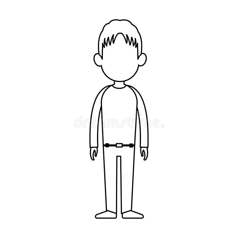 Faceless Man Cartoon Icon Image Stock Illustration - Illustration of ...