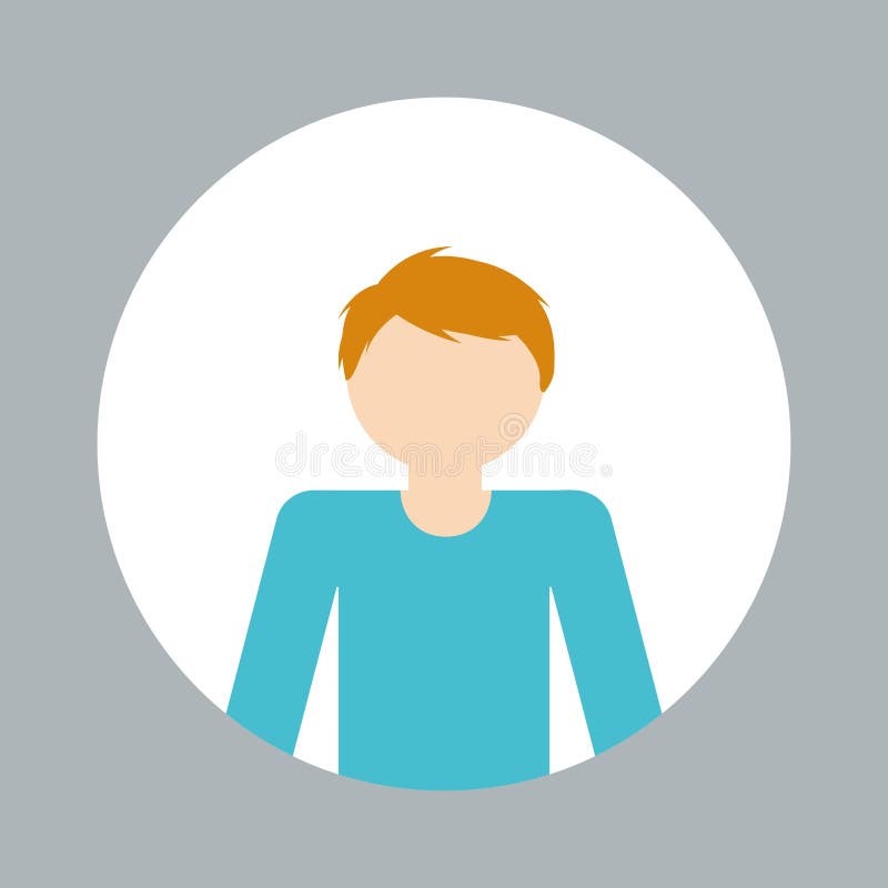 Faceless Man Emblem within Round Colored Frameicon Image Stock ...