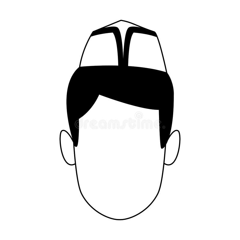 Faceless Man Head with Restaurant Hat in Black and White Stock Vector ...