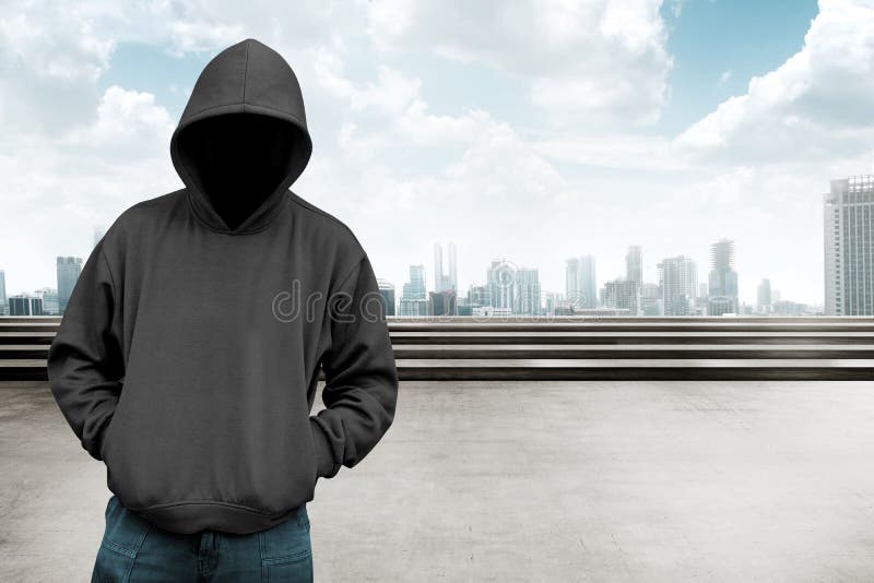 Faceless man in hood stock image. Image of social, robe - 57397959