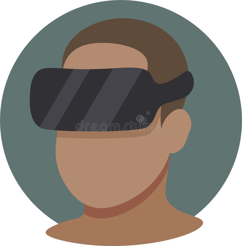 A Faceless Man with Isometric Virtual Reality Headset. Vector Flat ...