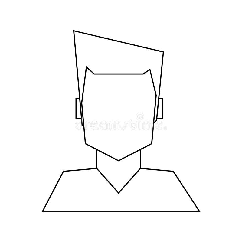 Faceless Man Portrait Icon Image Stock Illustration - Illustration of ...