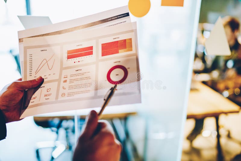 Faceless Manager Holding Business Documents in Office Stock Photo ...