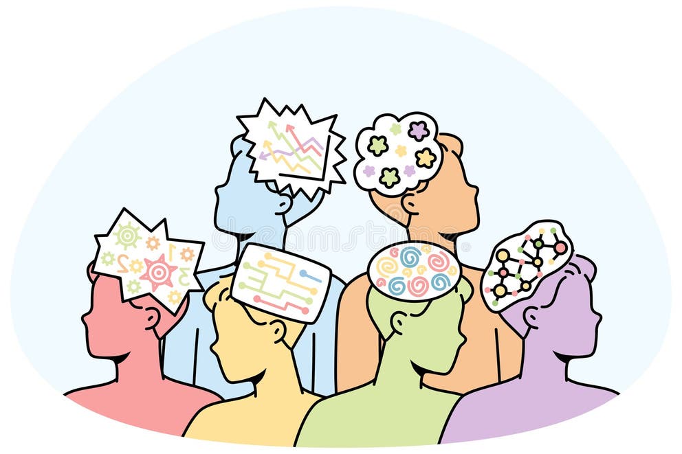 Faceless People with Diverse Talents, Mindsets. Stock Vector ...