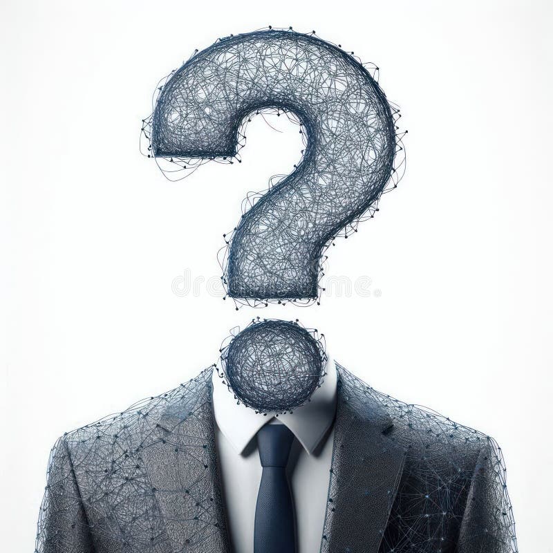 Faceless Person with Question Mark Head Isolated Stock Image - Image of ...