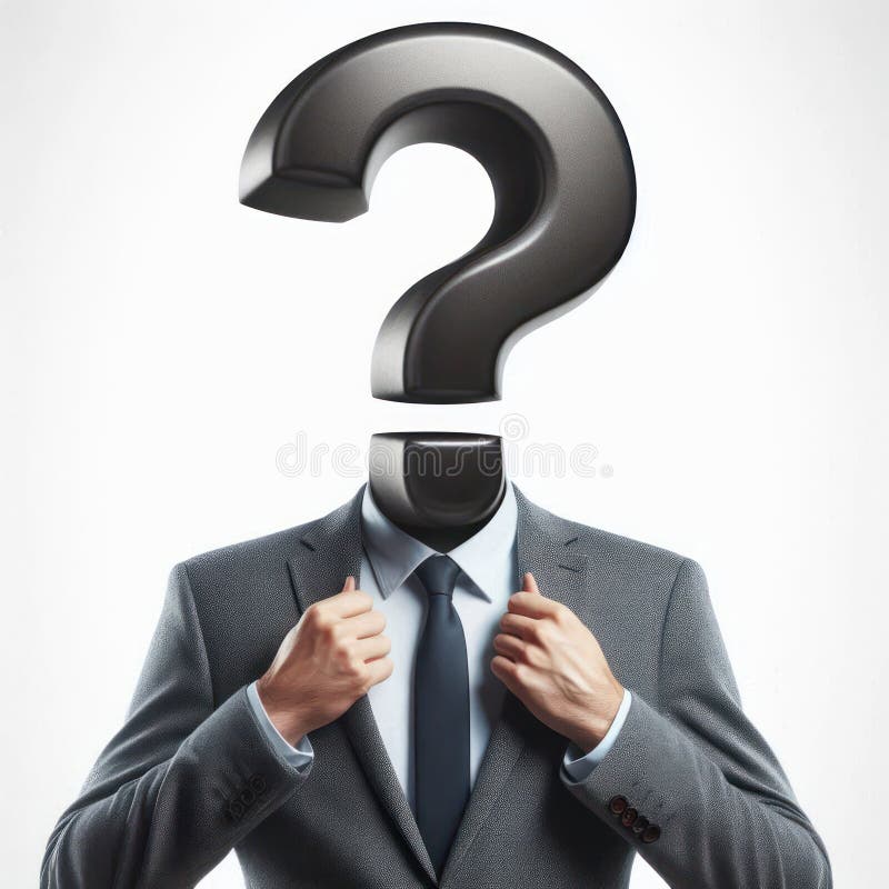 Faceless Person with Question Mark Head Isolated Stock Image - Image of ...