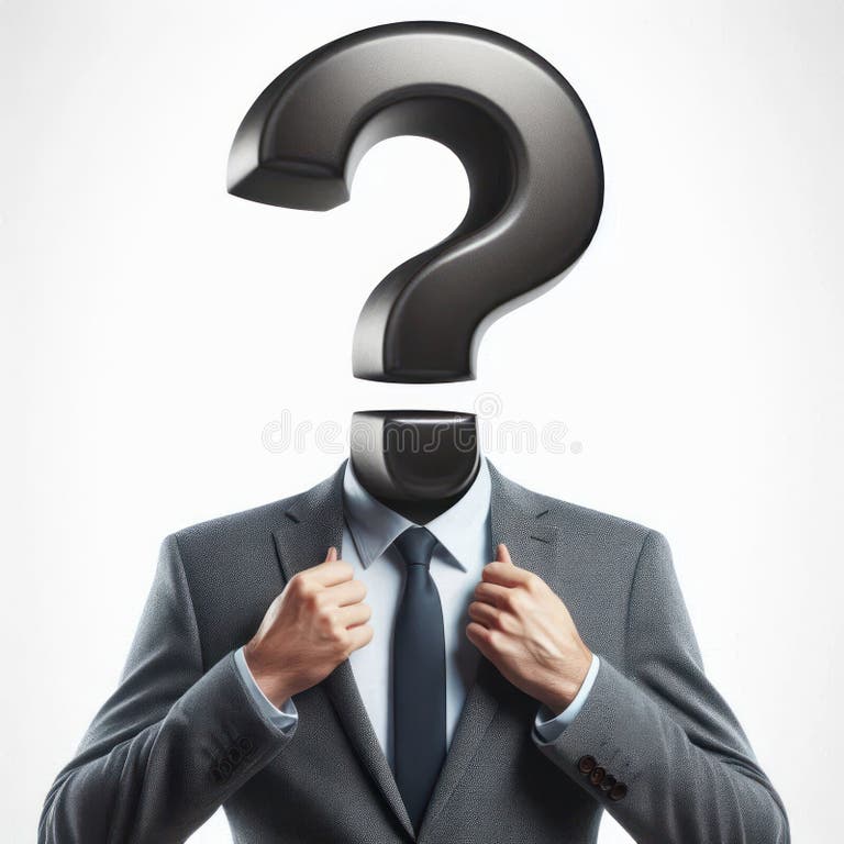 Faceless Person with Question Mark Head Isolated Stock Image - Image of ...
