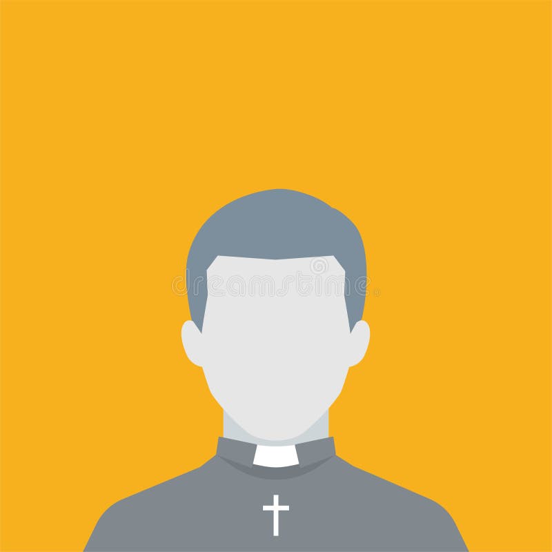 A Faceless Portrait of a Priest. Isolated Vector Illustration Stock ...