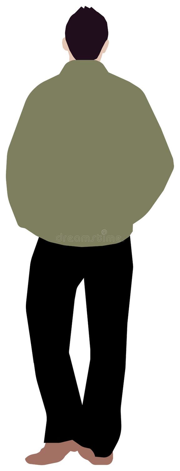 Faceless Standing Man Vector Illustration Back View Stock Vector ...
