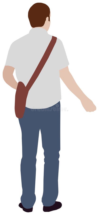 Faceless Standing Man Vector Illustration Back View Stock Vector ...