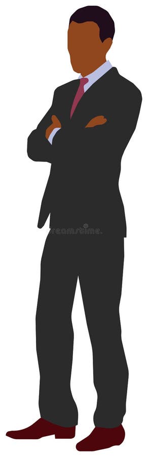 Faceless Standing Man Vector Illustration Black People Stock Vector ...