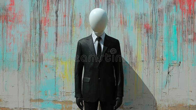 Faceless Suited Figure in a Painted Alley Generative AI Stock ...