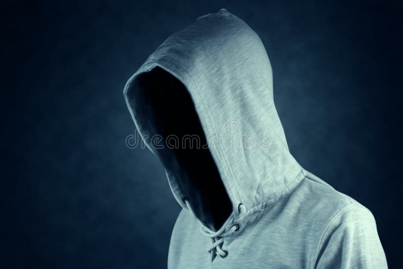 Faceless Unknown and Unrecognizable Man without Identity Wearing Hood ...