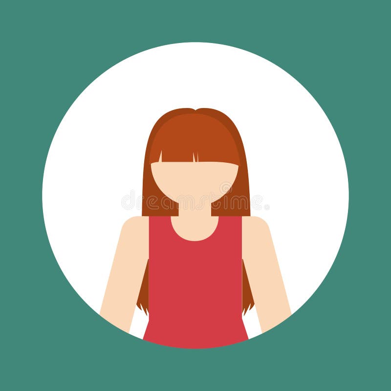 Faceless Woman Emblem within Round Colored Frame Icon Image Stock ...