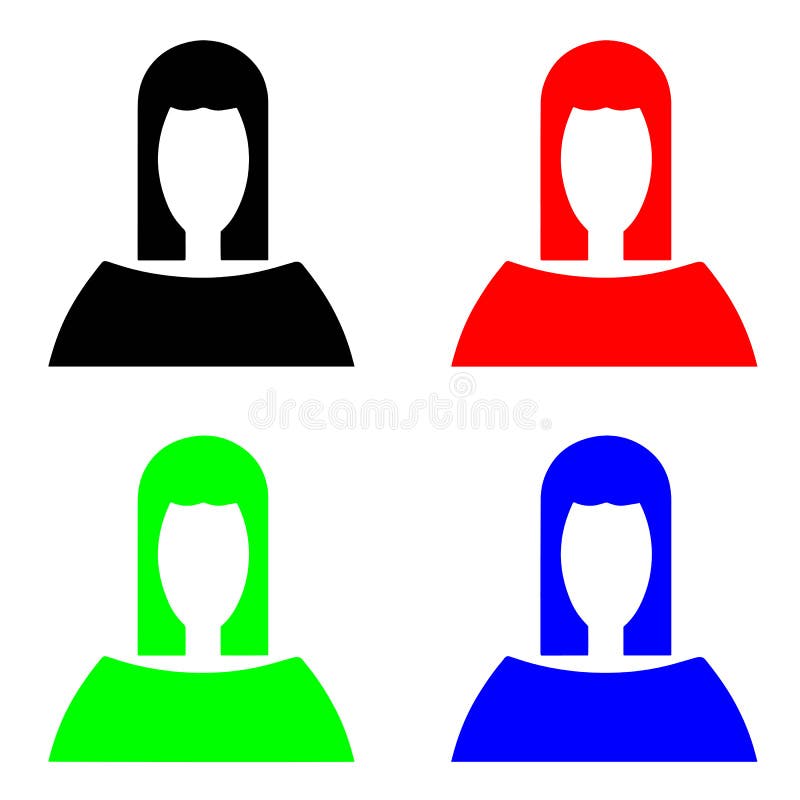 Faceless Woman Figure in Multiple Colors Stock Vector - Illustration of ...