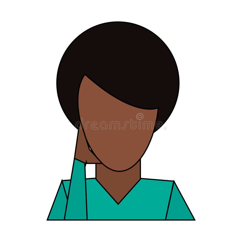 Faceless Woman Portrait Icon Image Stock Illustration - Illustration of ...