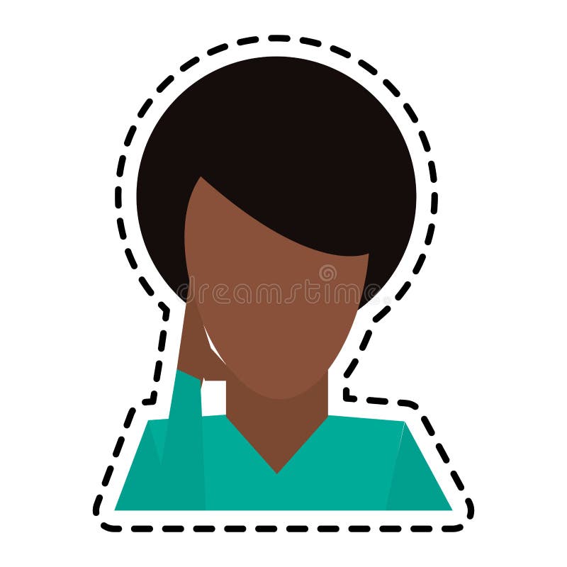 Faceless Woman Portrait Icon Image Stock Illustration - Illustration of ...