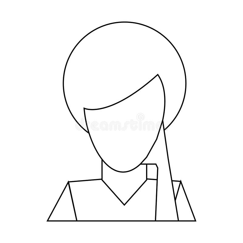 Faceless Woman Portrait Icon Image Stock Illustration - Illustration of ...