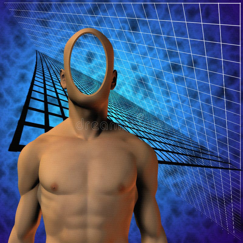 Faceless yang man stock illustration. Illustration of cloudy - 255300489