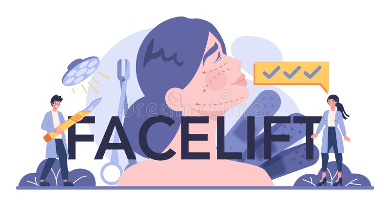 Facelift Typographic Header. Idea of Body and Face Correction Stock ...