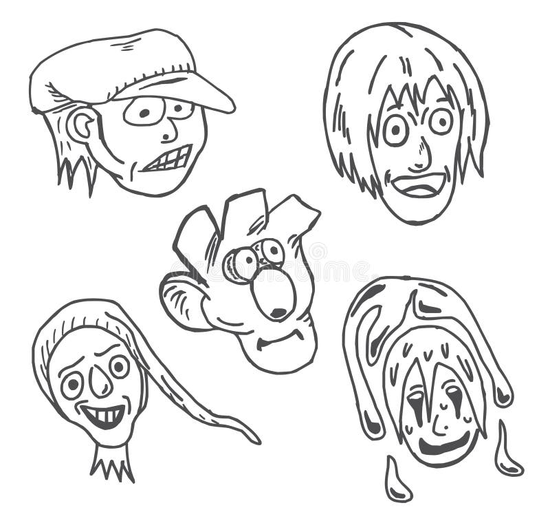 Faces stock vector. Illustration of amusing, funny, cartoon - 17642130