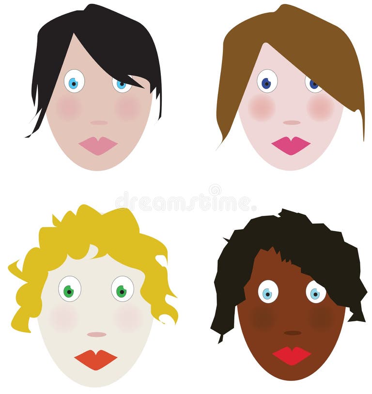 Stylized Faces Stock Illustrations – 5,177 Stylized Faces Stock ...