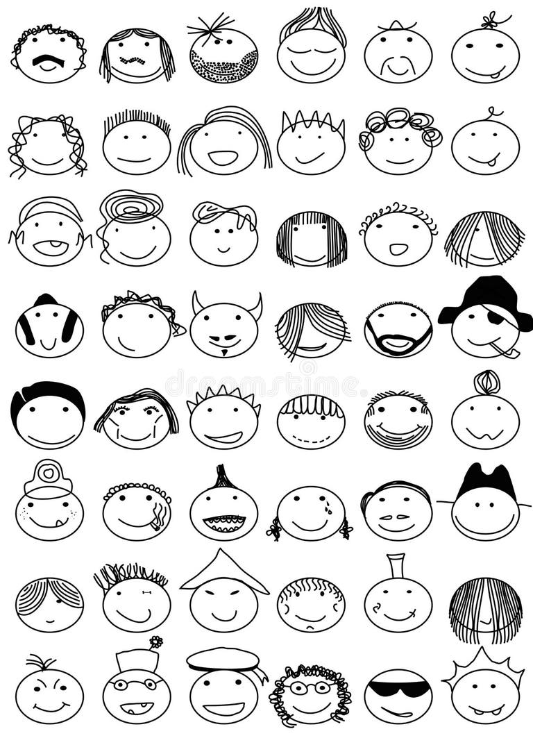 Faces Different Moods Stock Illustrations – 392 Faces Different Moods ...