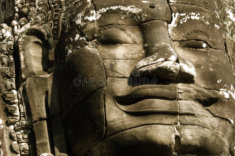 Faces of Angkor stock image. Image of asian, buddhist - 26987429