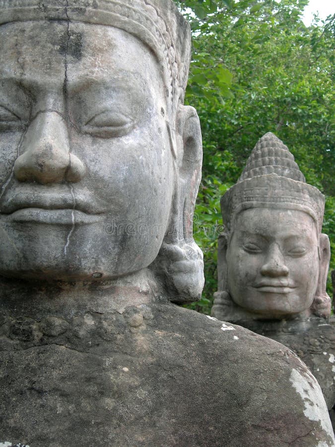 Faces of Angkor stock image. Image of gods, stone, buddhism - 707481