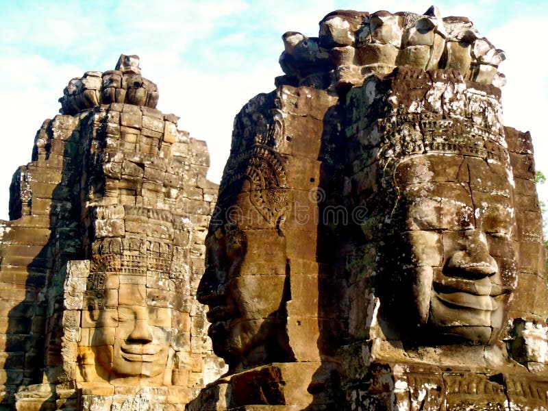 Faces of Angkor Wat editorial stock photo. Image of siem - 45503958