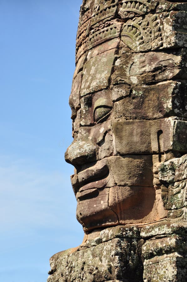 Faces of Bayon temple stock photo. Image of sculpture - 43904056