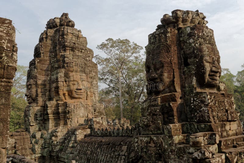 1000 Faces of Buddha Temple in Bayon Stock Photo - Image of stone ...