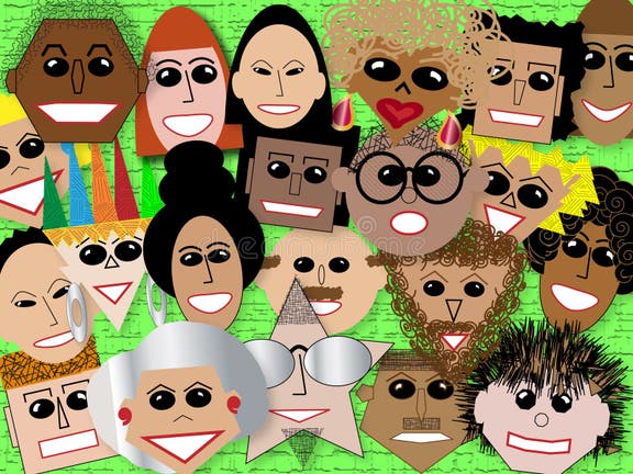 Faces in the Crowd stock illustration. Illustration of diversity - 3160791