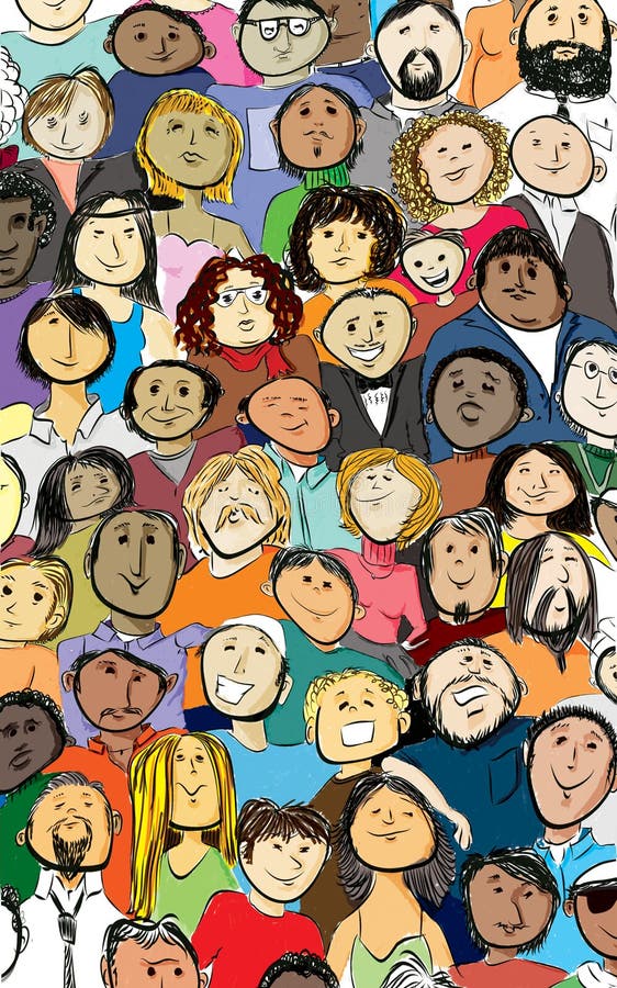 Faces in the Crowd stock illustration. Illustration of diversity - 3160791