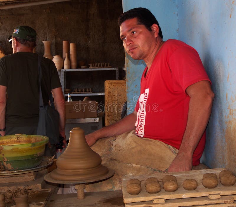 Faces of Cuba Man Making Pottery in Trinidad Editorial Photography ...